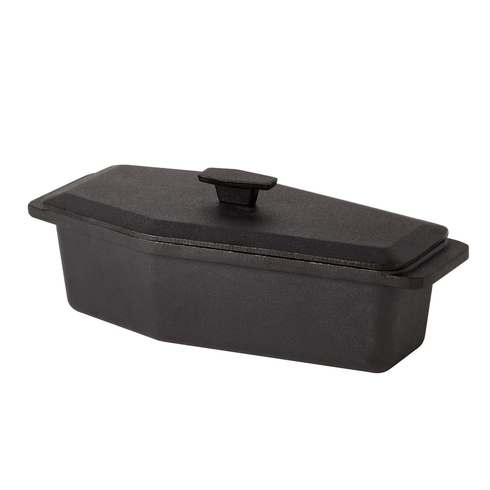 Skeleton Coffin Cast Iron Loaf Pan, Black | Smith & Clark