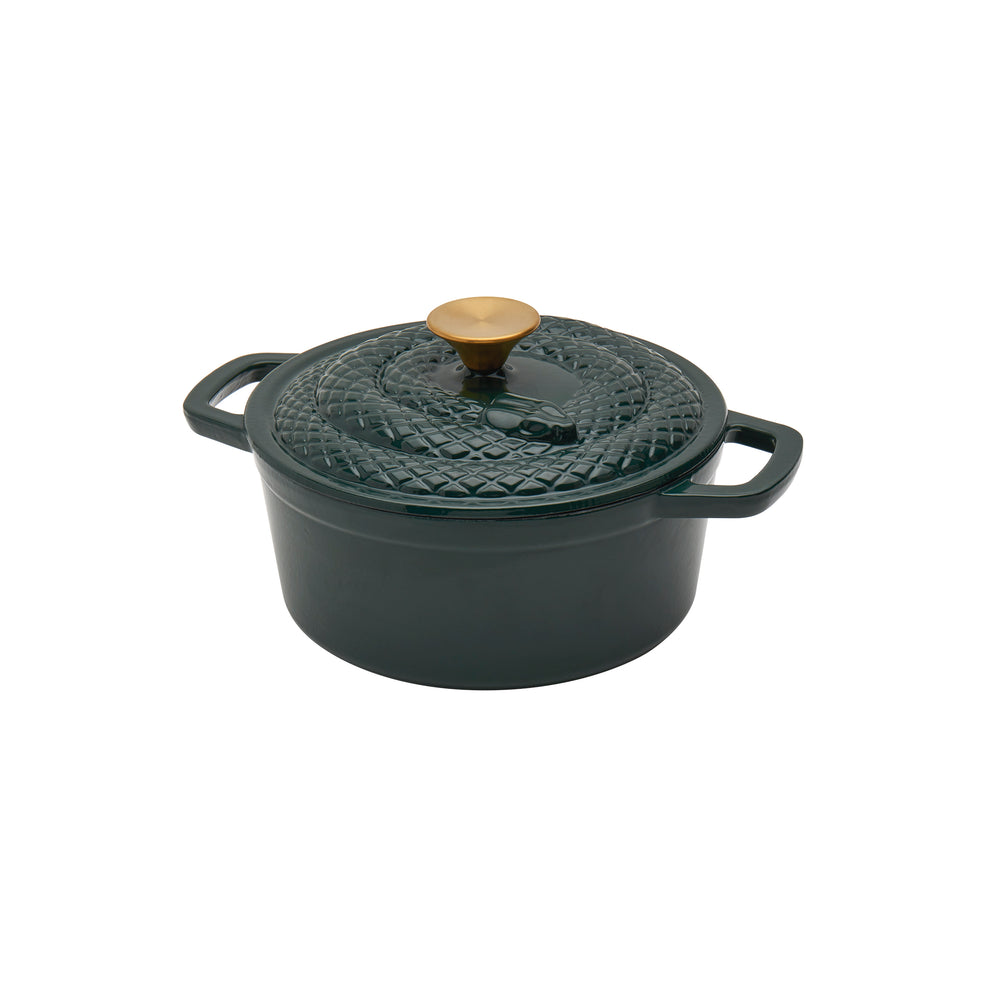 3-Quart Cast Iron Snake Dutch Oven, Green | Smith & Clark
